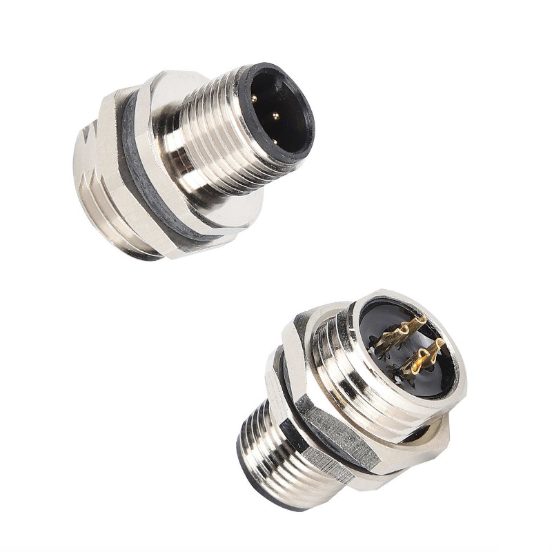 M12 A/B/D coded Male Female Bulkhead Electrical Connector 4 5 8 Pin,M8 ...